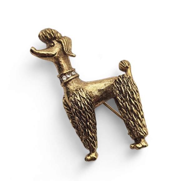 Vintage | Jewelry | 5s Vintage Pompadour Poodle Dog Brooch Pin In ...